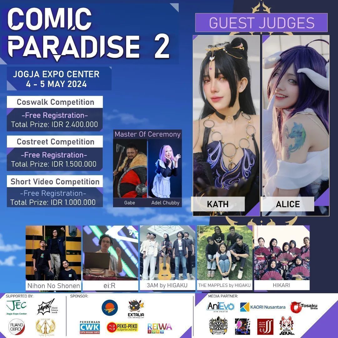 Comic Paradise 2 (Comipara), 4-5 May 2024, Jogja Expo Center! | The ...