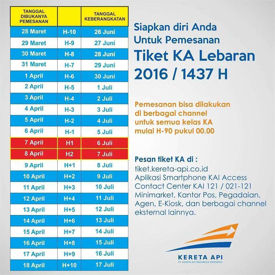 KAI Buka Pemesanan Tiket KA Arus Mudik Idul Fitri 1437H / 2016M KAI Buka Pemesanan Tiket KA Arus Mudik Idul Fitri 1437H / 2016M