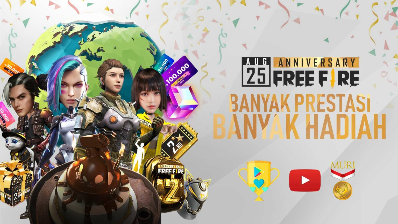 Pesta Ulang Tahun Free Fire Yang Kedua! Banyak Prestasi Banyak Hadiah ...