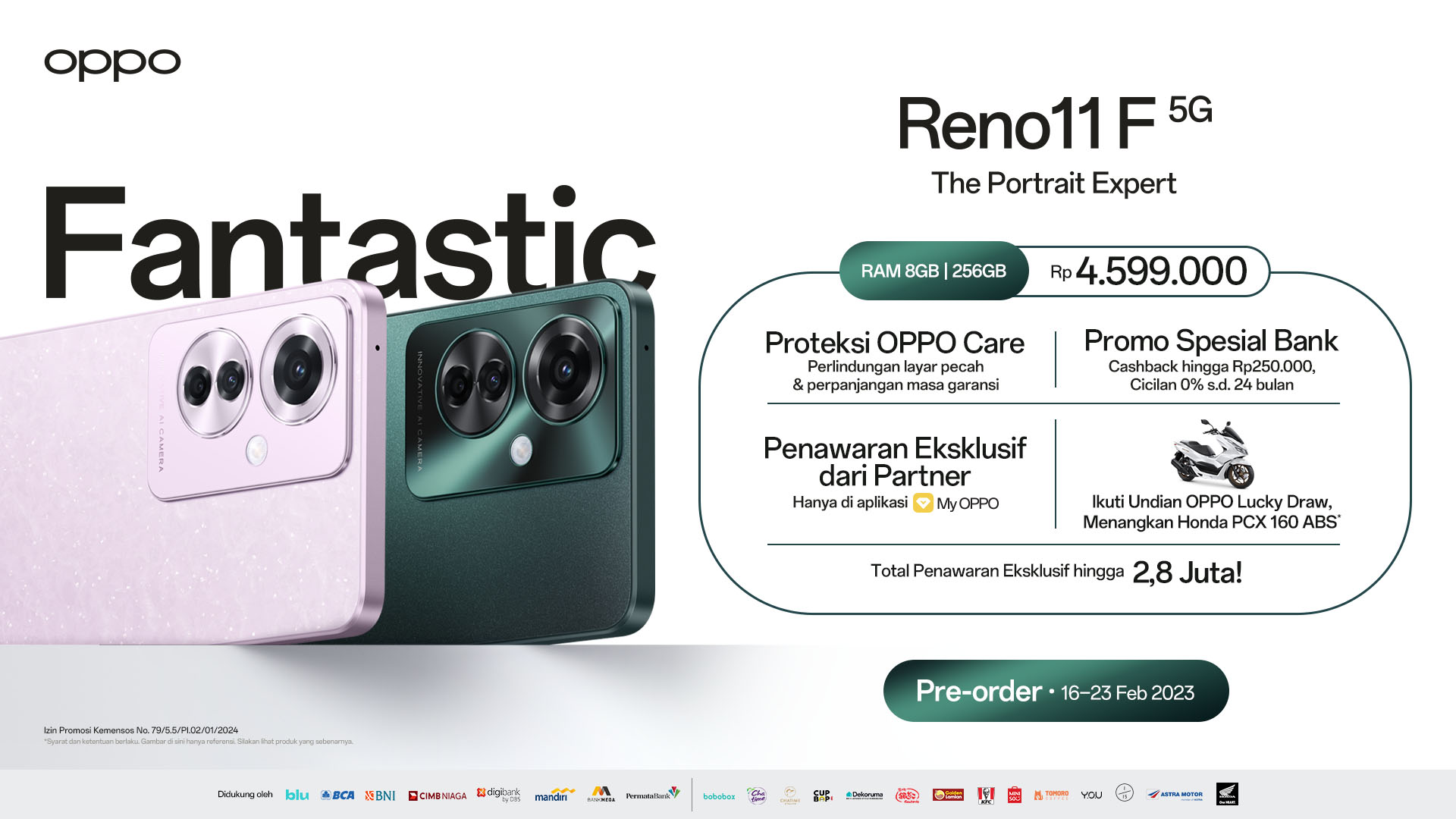 OPPO Reno11 F 5G Resmi Hadir, Unggulkan Fitur Fantastic: Layar Borderless hingga Kamera Ultra ...