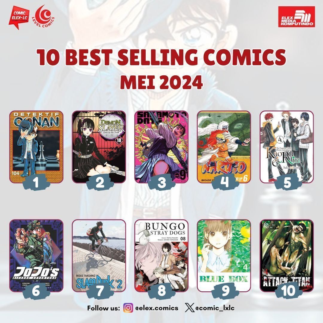 Inilah Komik-Komik Best Seller Terbitan Elex Media Selama Bulan Mei 2024 | KAORI Nusantara