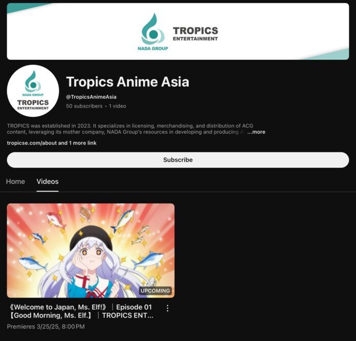 Tropics Anime Asia Membuka Akun Youtube Resmi | KAORI Nusantara